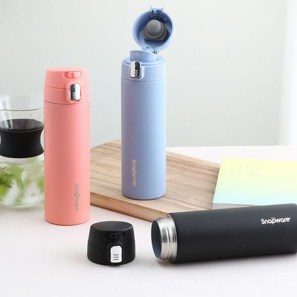 【Snapware 康寧】內陶瓷噴塗彈跳保溫杯-530ml-粉 - 全聯全電商