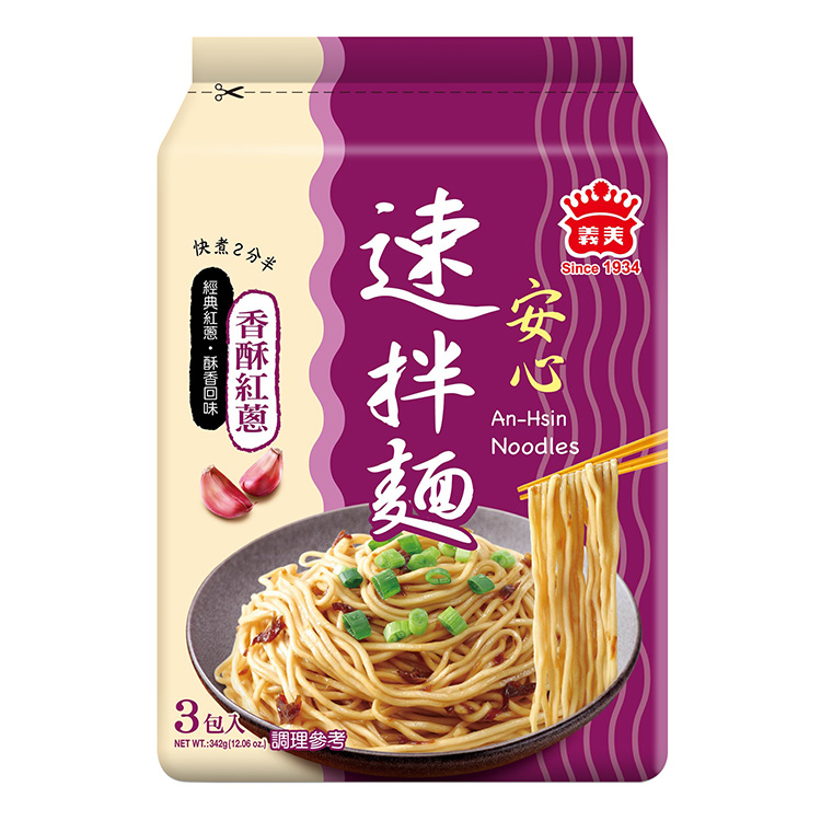 【義美】安心速拌麵-香酥紅蔥(114g*3包) - 全聯全電商