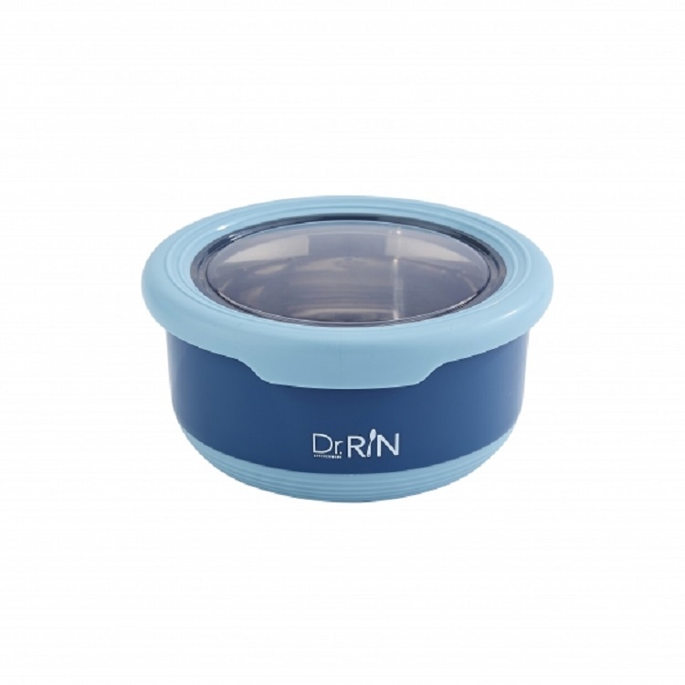 【DR.RIN】含蓋不鏽鋼雙層隔熱碗0.73L藍 730ml/個 - 全聯線上購-隔日達平台