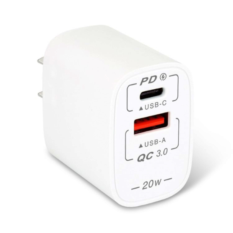 【聖岡科技】PDHQC 20W 孔極速快充充電器 USB-20AC(USB-20AC) - 全聯全電商