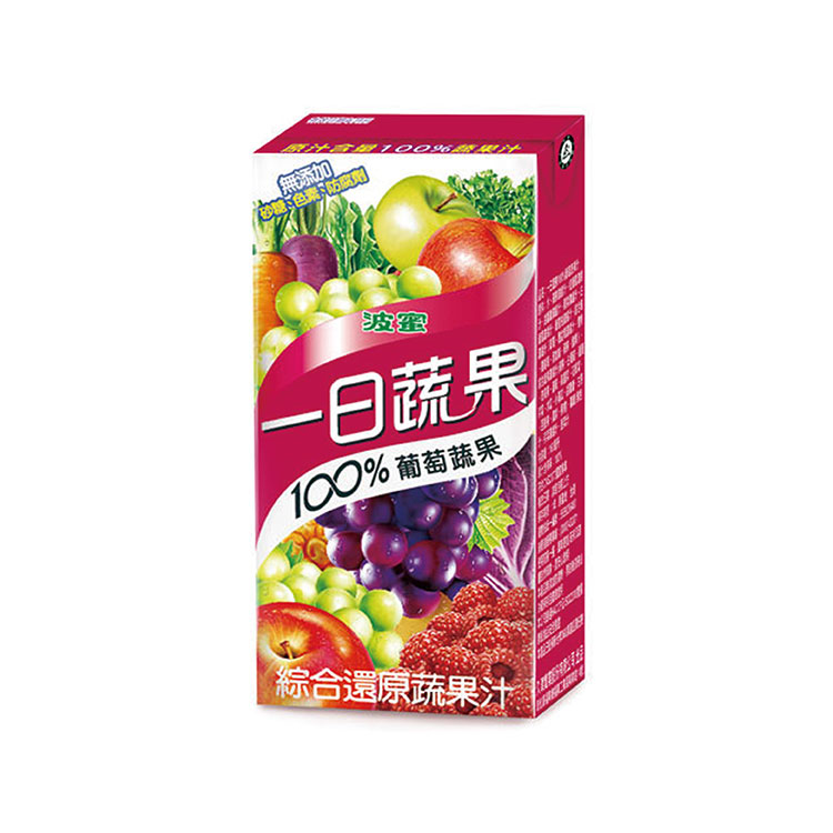【波蜜】一日蔬果100%葡萄蔬果(160ml*6入) - 全聯全電商