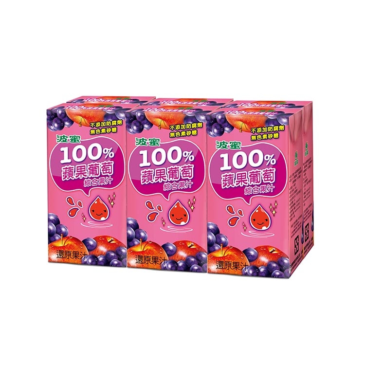【波蜜】100%蘋果葡萄汁(160ml*6入) - 全聯全電商