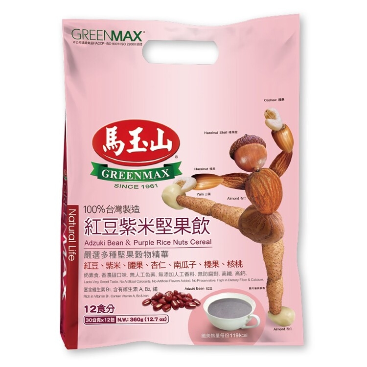【馬玉山】紅豆紫米堅果飲 30gx12小包(.) - 全聯線上購-隔日達平台
