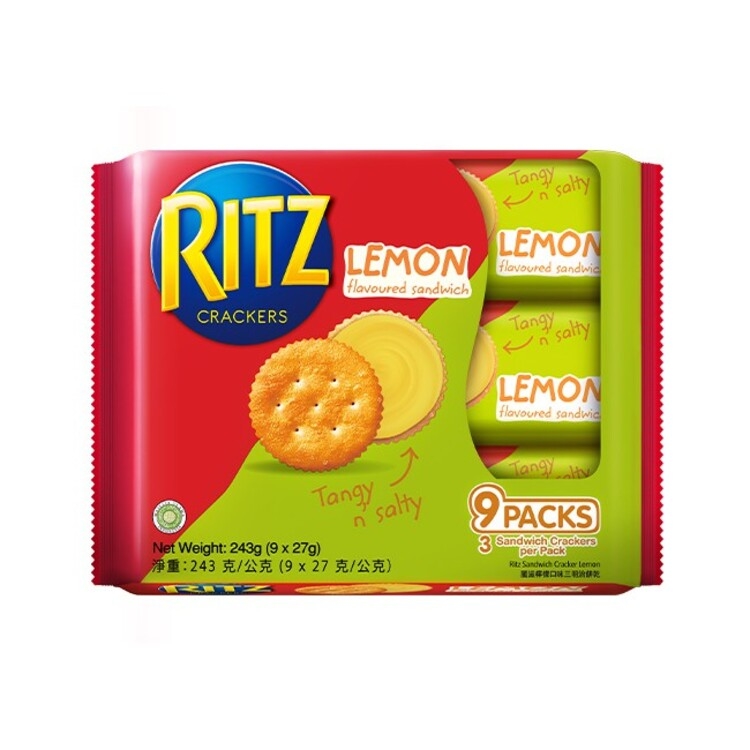 【RITZ麗滋】檸檬口味三明治餅乾隨手包243g - 全聯線上購-隔日達平台