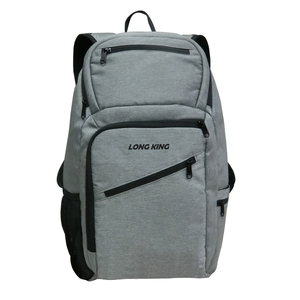 【LONGKING】永冠多層次事務背包 銀灰 高46×寬30×深19cm/26L(1個) - 全聯全電商