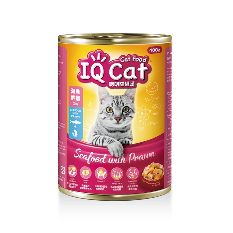 【IQ CAT】聰明貓罐頭 海魚鮮蝦口味 400G/罐 - 全聯全電商