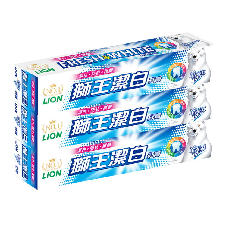 【LION 獅王】潔白牙膏-超涼(200g*3入) - 全聯全電商