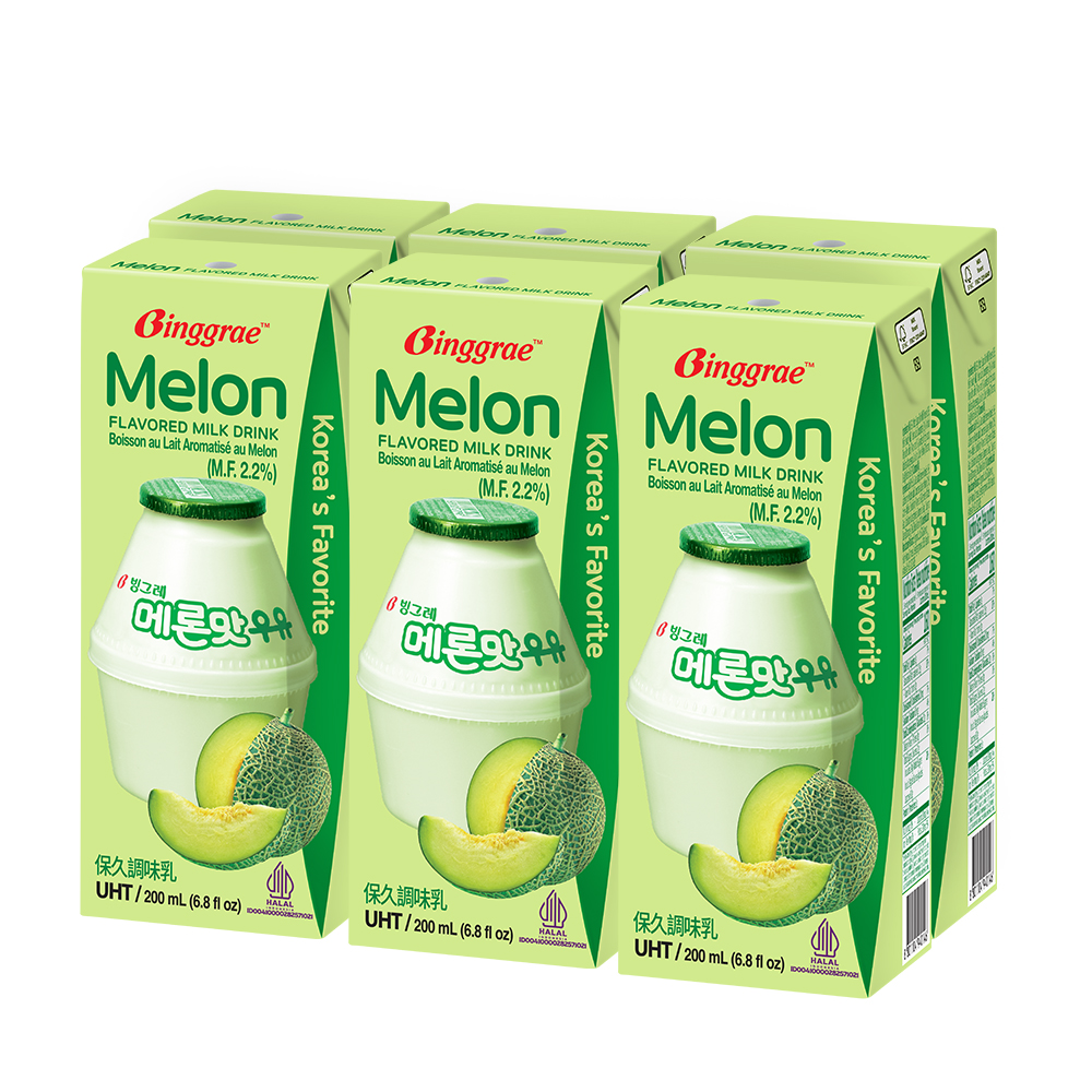 【Binggrae】哈密瓜牛奶-保久調味乳(200ml*6入) - 全聯全電商