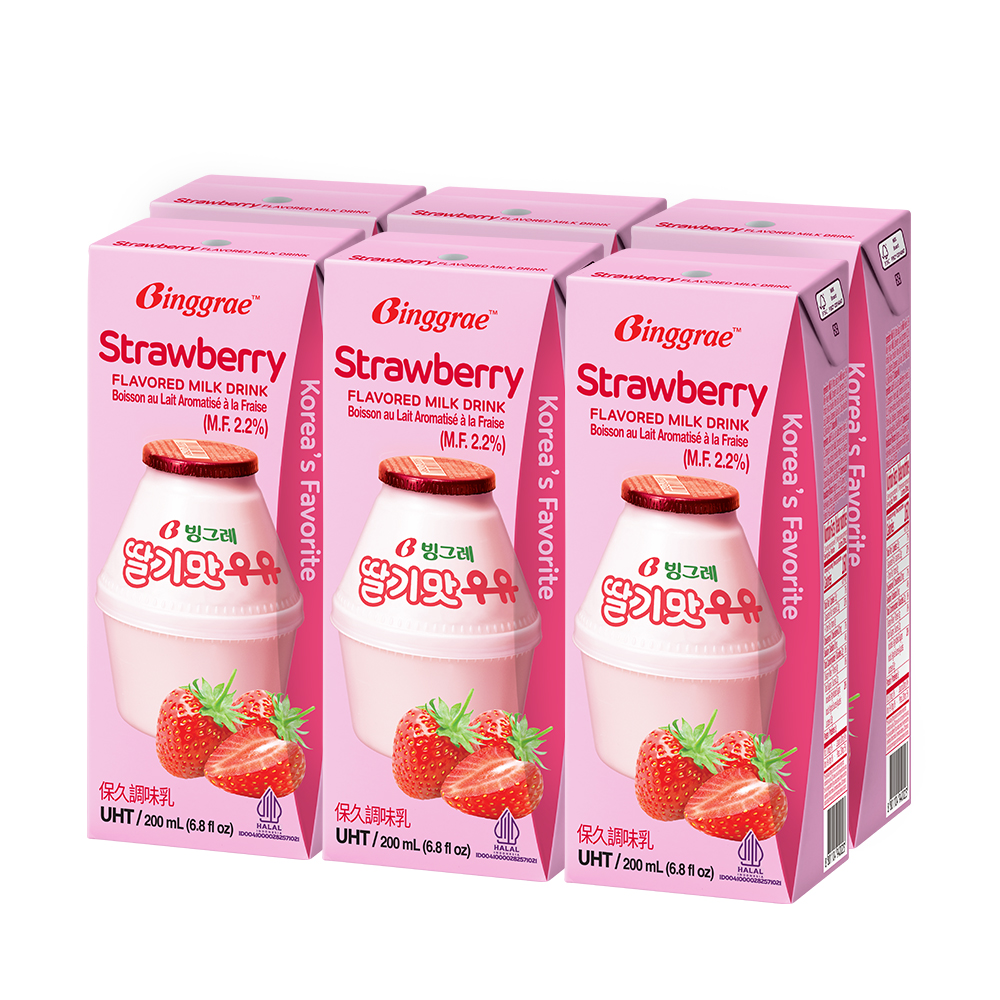 【Binggrae】草莓牛奶-保久調味乳(200ml*6入) - 全聯線上購-隔日達平台