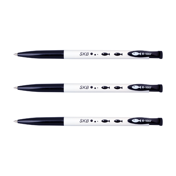 【SKB文明鋼筆】IB-1007原子筆 黑(3入/包) - 全聯全電商