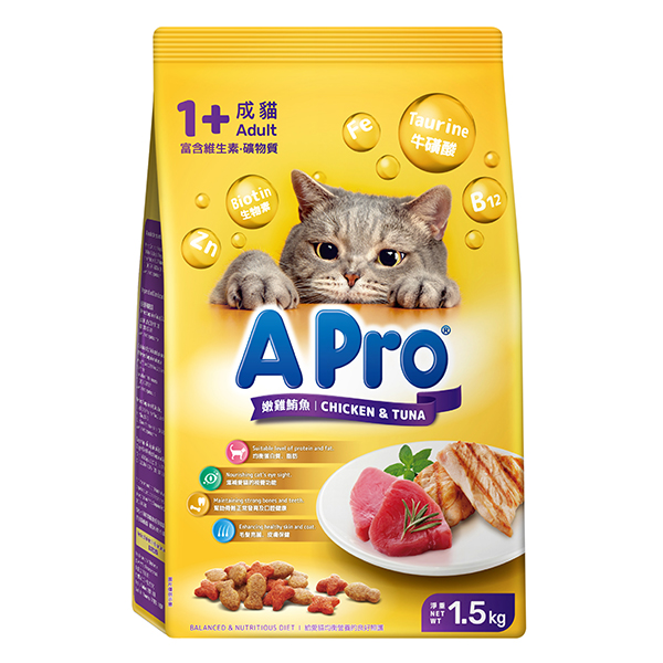 【APro 愛卜】貓糧 - 嫩雞鮪魚(1.5公斤/包) - 全聯全電商