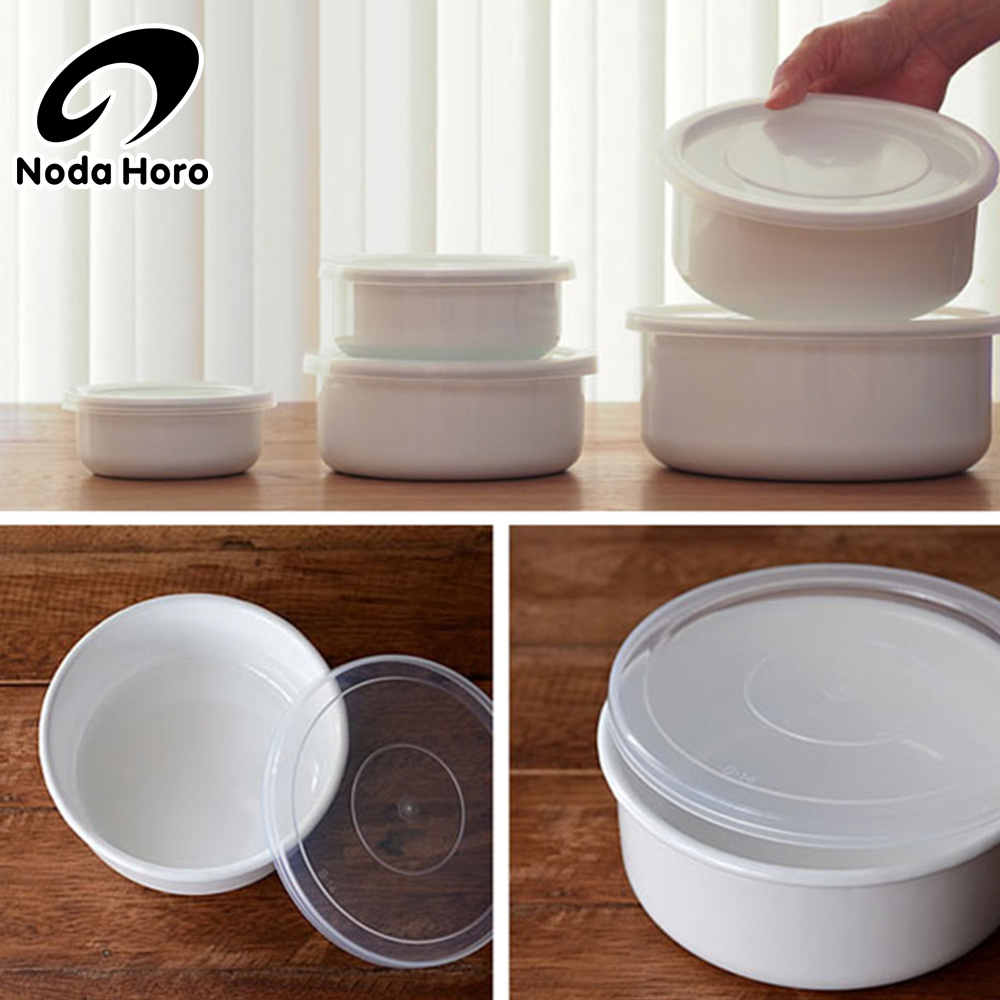 【野田琺瑯】日本製圓型塑料蓋琺瑯保鮮盒/保存盒19cm(1900ml) - 全聯全電商