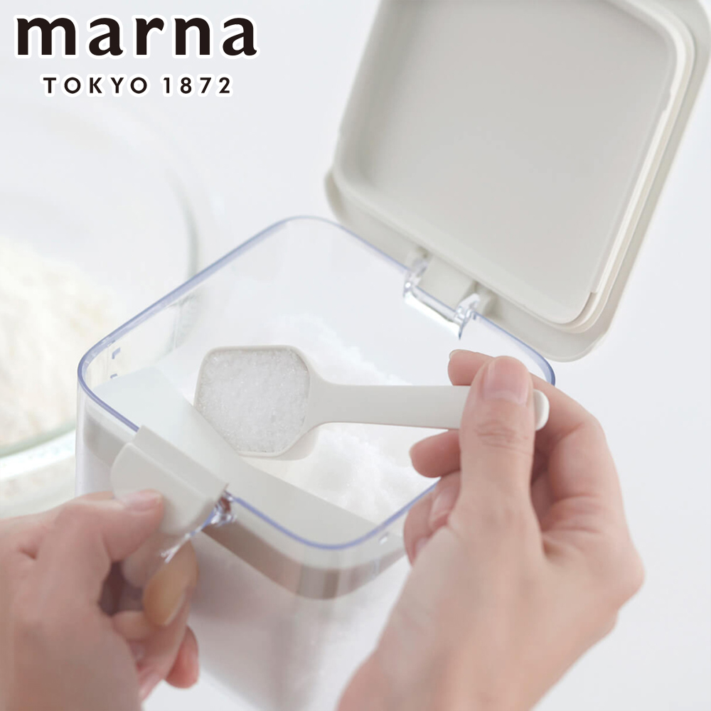 【MARNA】按壓式密封調味料盒附勺子600ml-2入組(3色) - 全聯全電商
