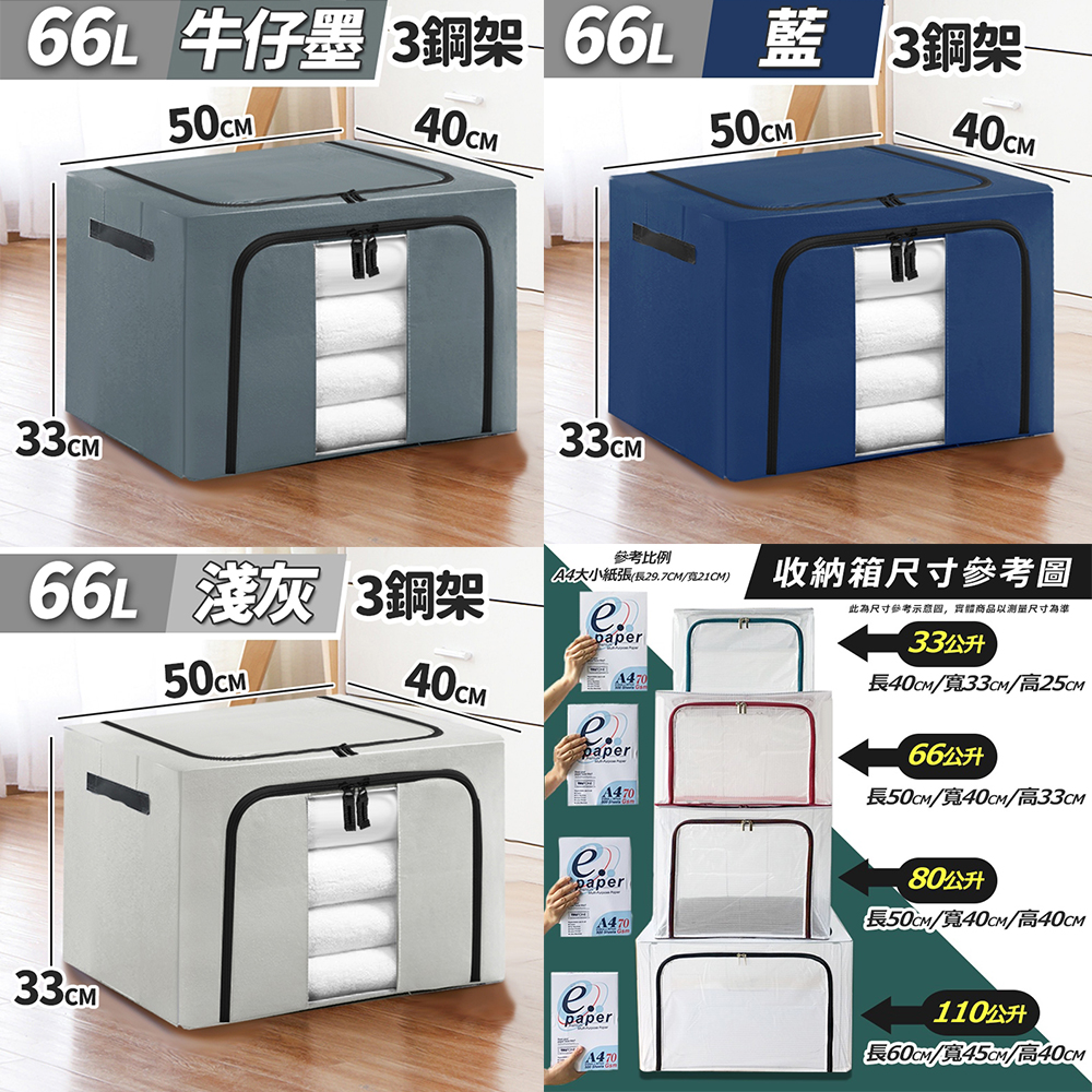 【KARY】66L加厚牛津布雙開防水收納箱(6入) - 全聯線上購-隔日達平台