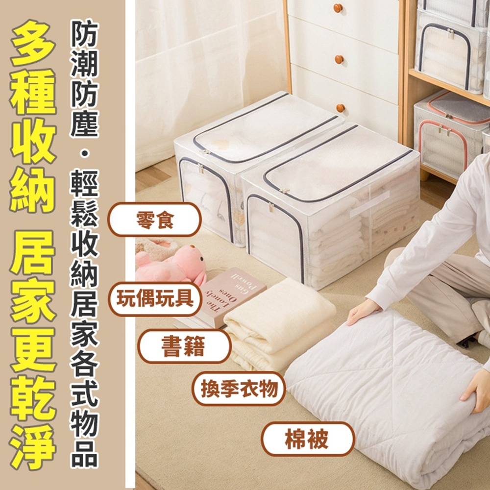 【KARY】56L衣櫃專用防水PVC透明耐重收納箱(4入) - 全聯全電商