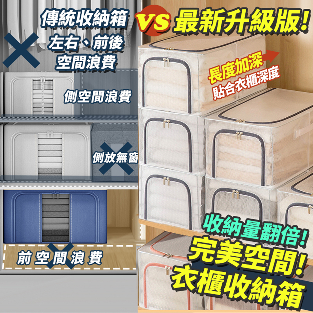 【KARY】54L衣櫃專用防水PVC透明耐重收納箱(4入) - 全聯線上購-隔日達平台