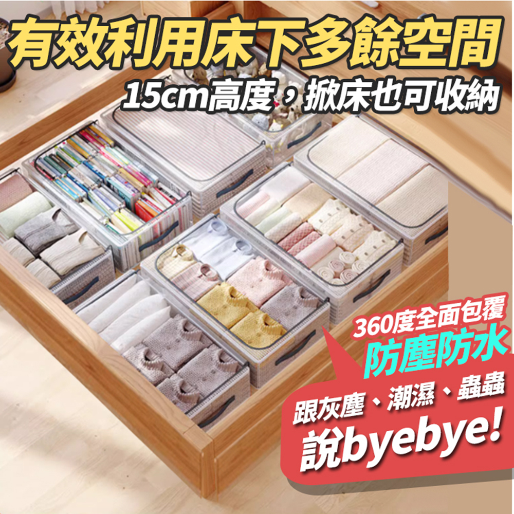 【KARY】27L床下收納箱PVC防水透明收納箱(4入) - 全聯全電商