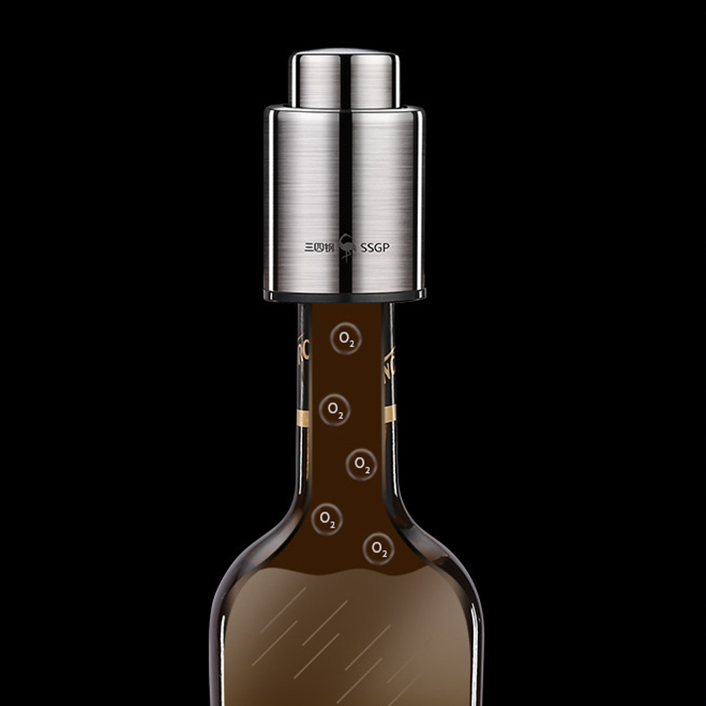 【PUSH!】餐具用品304不銹鋼真空酒塞矽膠葡萄酒香檳紅酒瓶塞紅酒塞(D284) - 全聯全電商