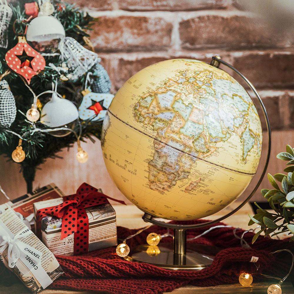 【SkyGlobe】10吋仿古金屬手臂地球儀(中英文版)(AR互動款) - 全聯線上購-隔日達平台