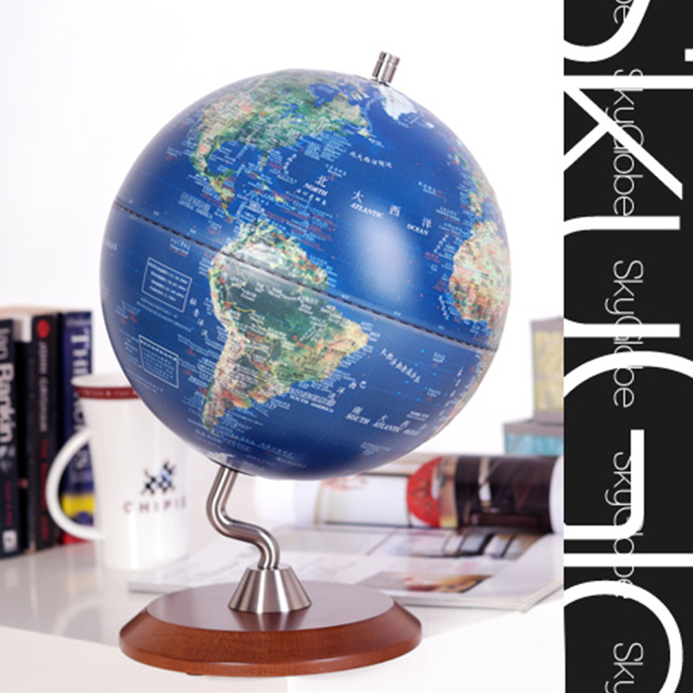 【SkyGlobe】10吋衛星原貌木質底座立體地球儀(AR互動款) - 全聯全電商