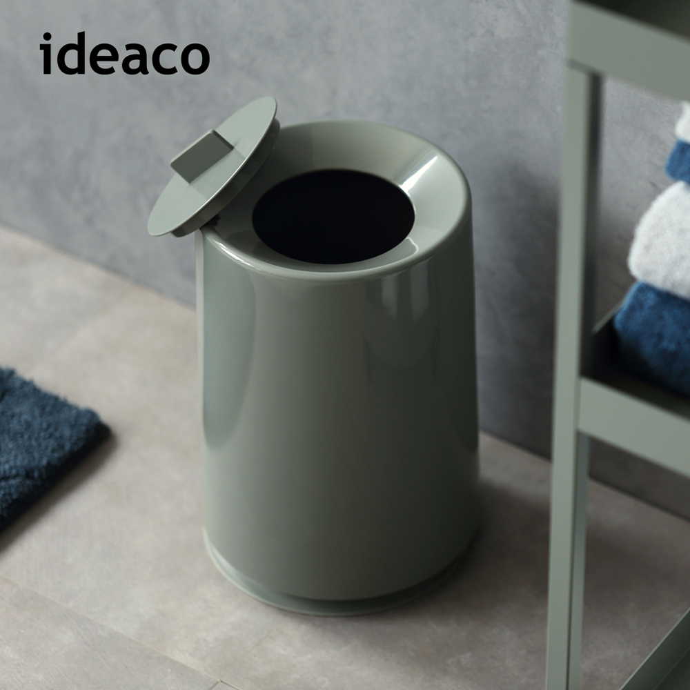 【日本ideaco】摩登圓形家用垃圾桶-附蓋-6L(多色可選) - 全聯全電商