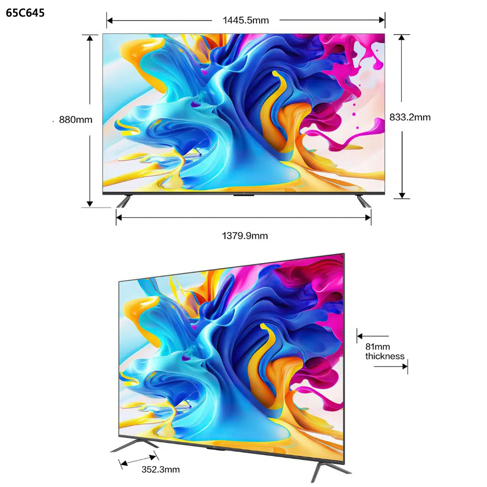 【TCL】65吋 C645 QLED Google TV 量子智能連網液晶顯示器 含基本安裝(65C645) - 全聯全電商
