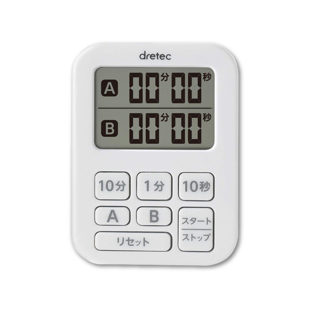 【DRETEC】雙計時日本迷你薄型計時器-7按鍵-白色(T-548WT) - 全聯全電商