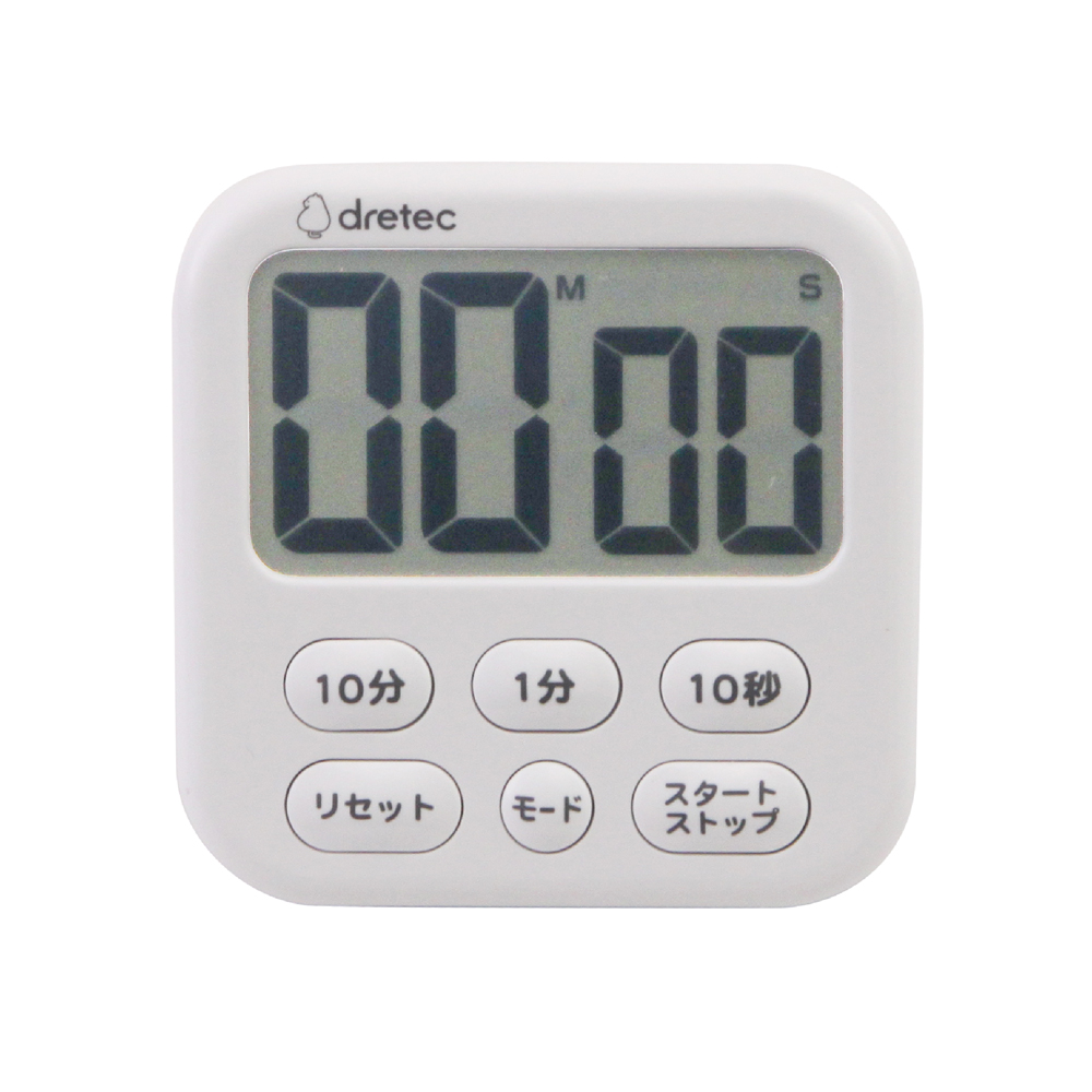 【DRETEC】香香皂_日本大音量大螢幕時鐘計時器-6按鍵-白色(T-637DWTKO) - 全聯全電商