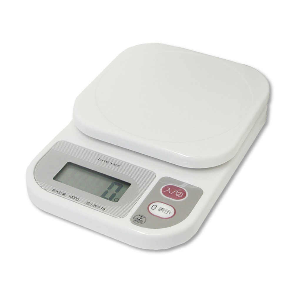 【DRETEC】「米魯魯」廚房料理電子秤-1kg-白(KS-108WT) - 全聯全電商