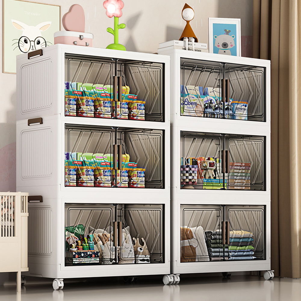 【Mr.box】50面寬摺疊雙開門四層收納櫃(附滑輪) - 全聯線上購-隔日達平台