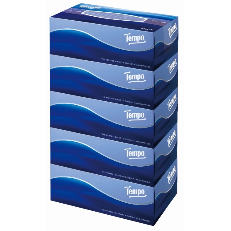 【TEMPO】三層盒裝面紙-無香(86抽*5盒) - 全聯全電商