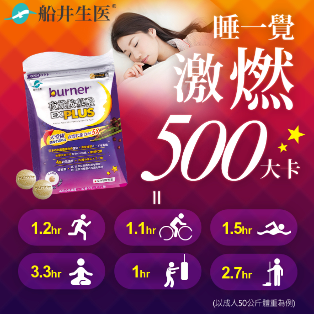 【船井burner倍熱】夜孅胺基酸EX PLUS(40顆入*4盒) - 全聯全電商