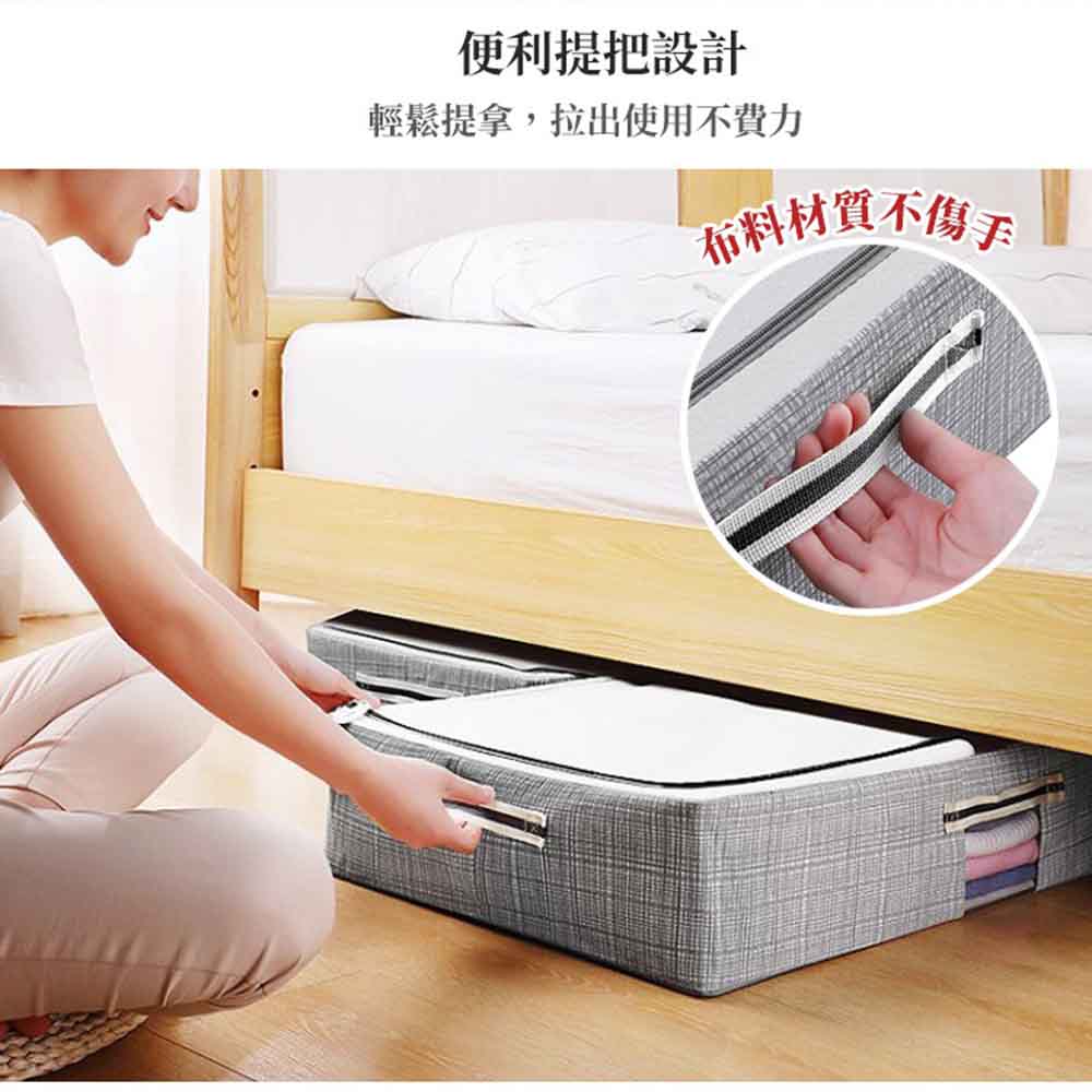 【KARY】3入56L北歐風高級棉麻加大床下收納箱(3入) - 全聯全電商