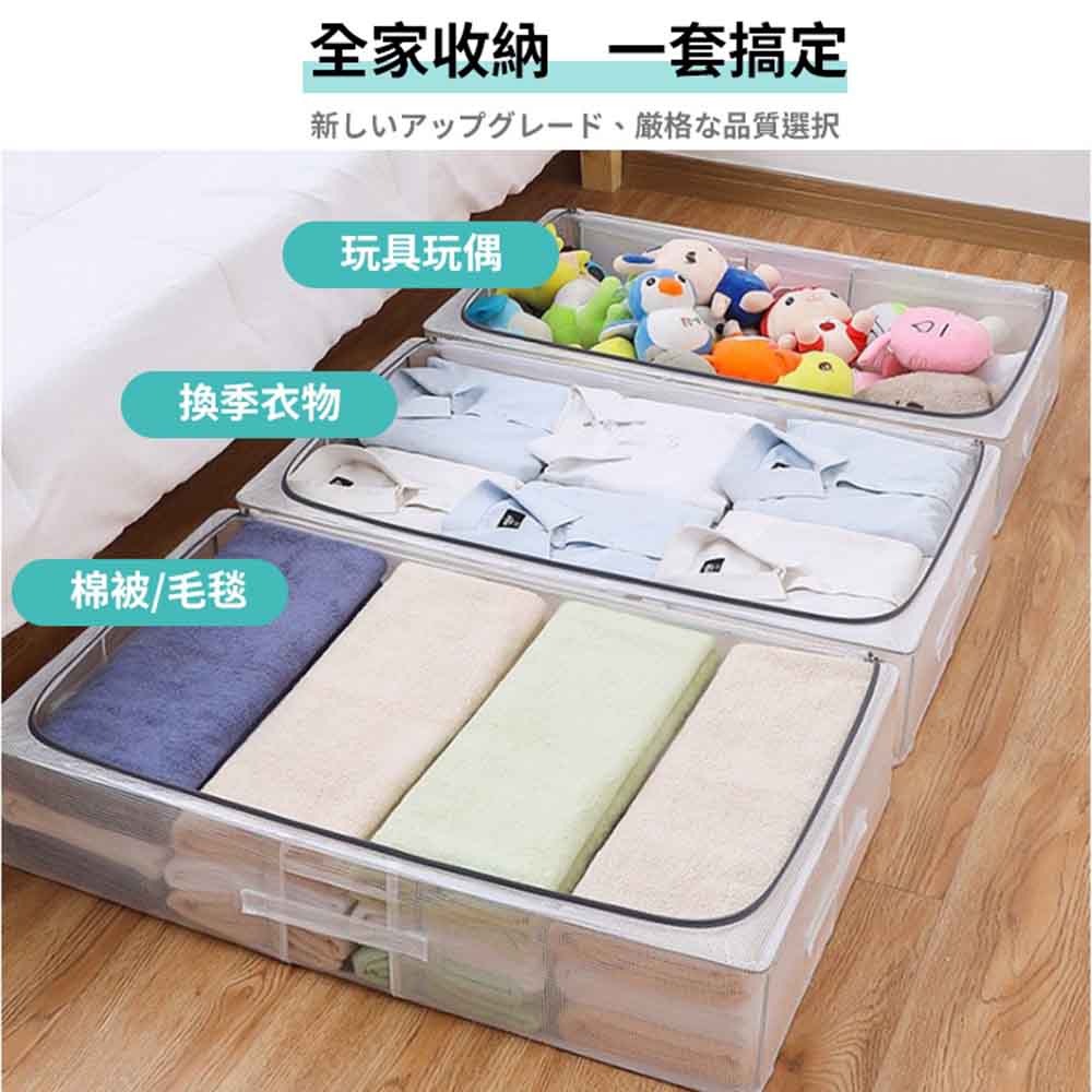 【KARY】3入高級透明防水加厚PVC床下收納箱(3入) - 全聯全電商
