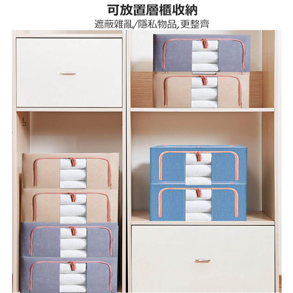 【KARY】日式細麻布高級防水牛津布防水收納箱66L(3入) - 全聯全電商