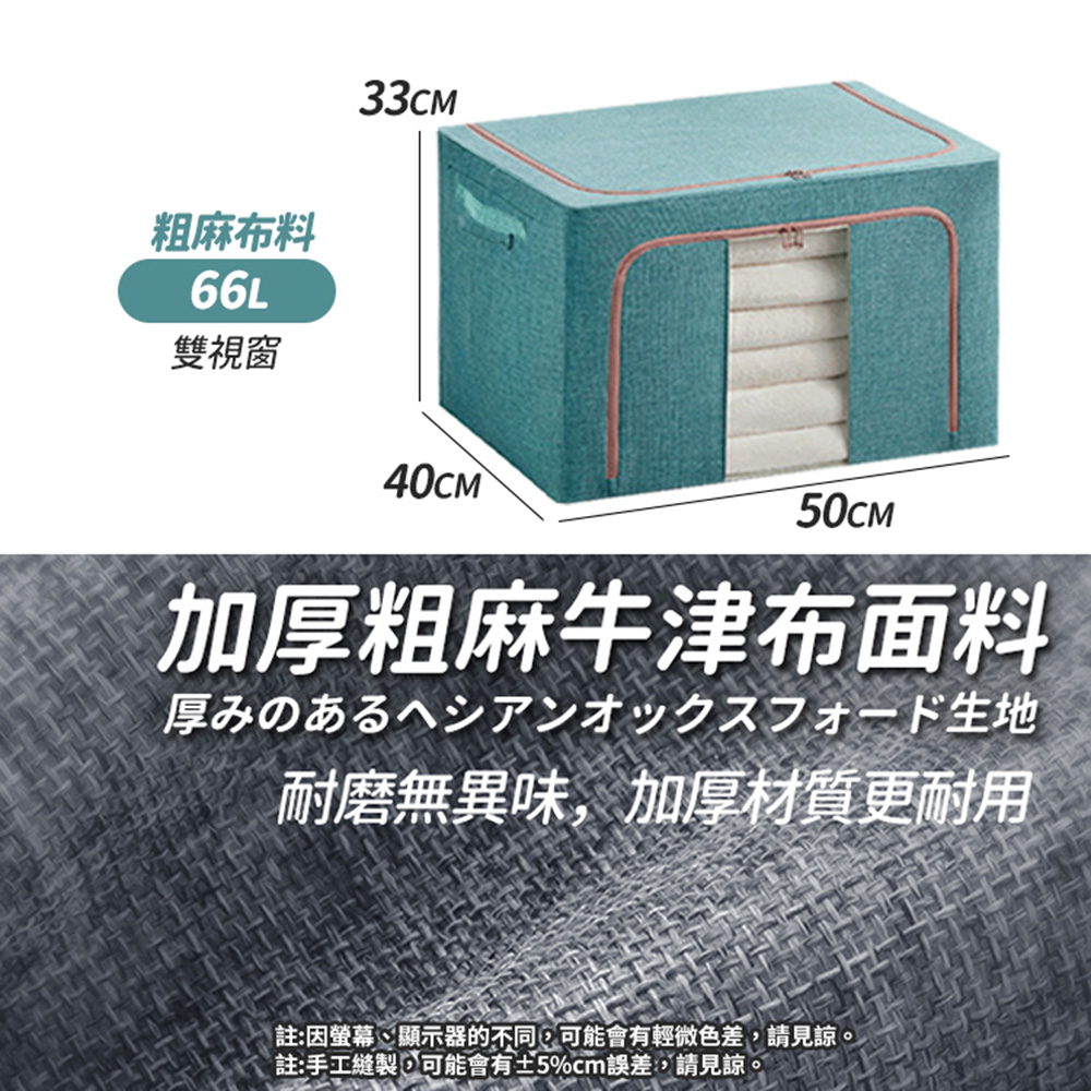 【KARY】高級加厚粗麻布可移動置物收納箱組66L(3+1入) - 全聯全電商