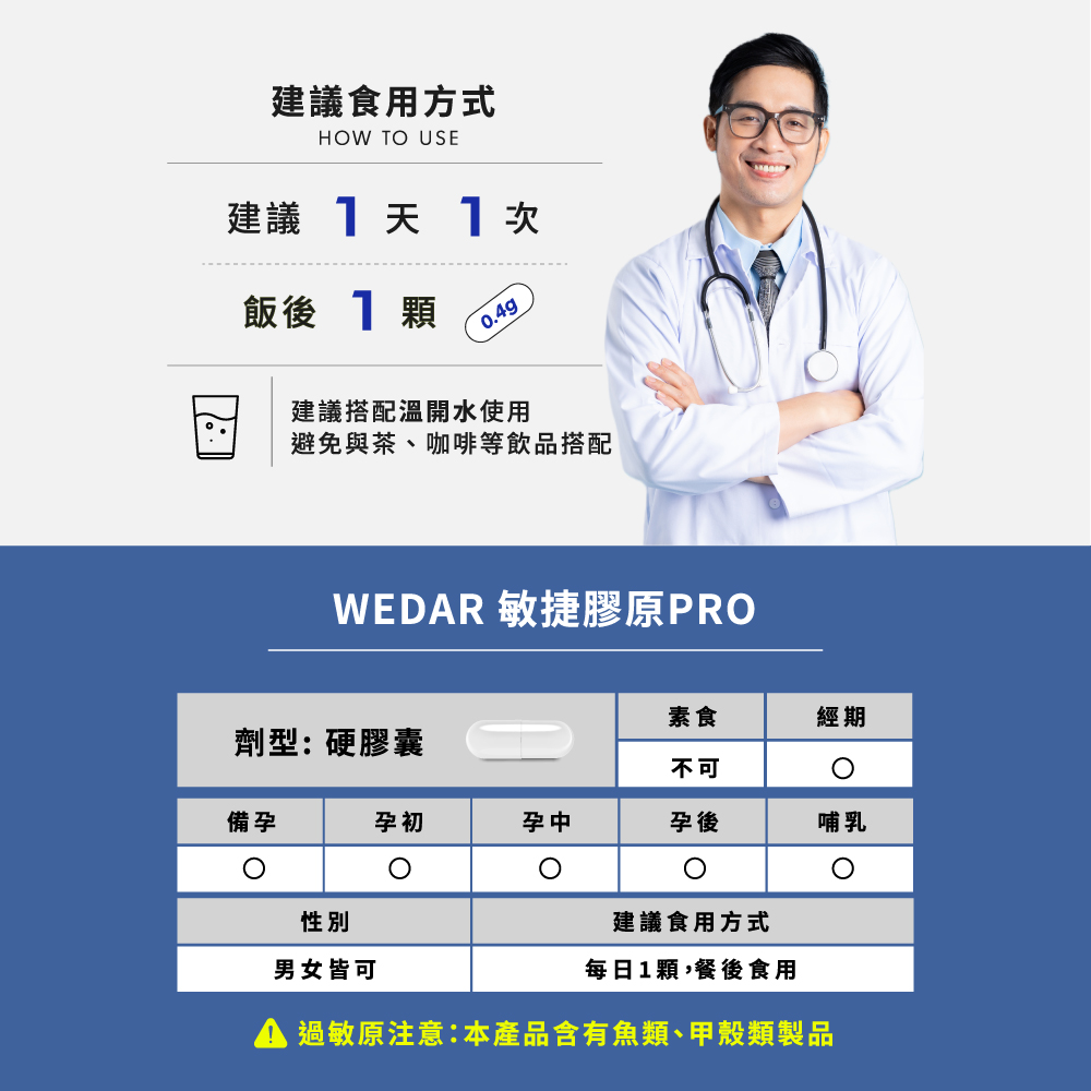 【WEDAR 薇達】敏捷膠原PRO(30顆/盒) - 全聯全電商