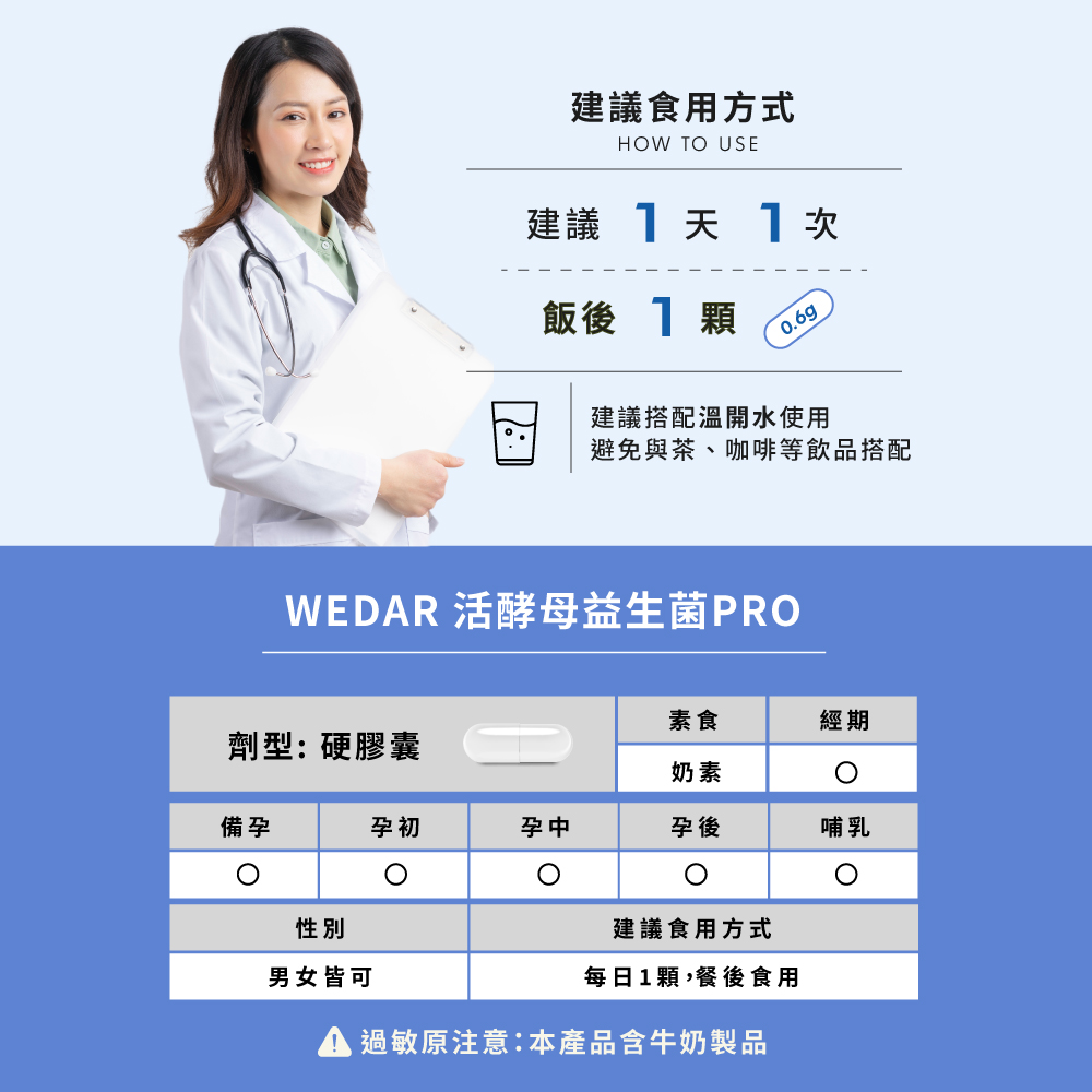 【WEDAR 薇達】活酵母益生菌PRO(30顆/盒，3盒組) - 全聯全電商