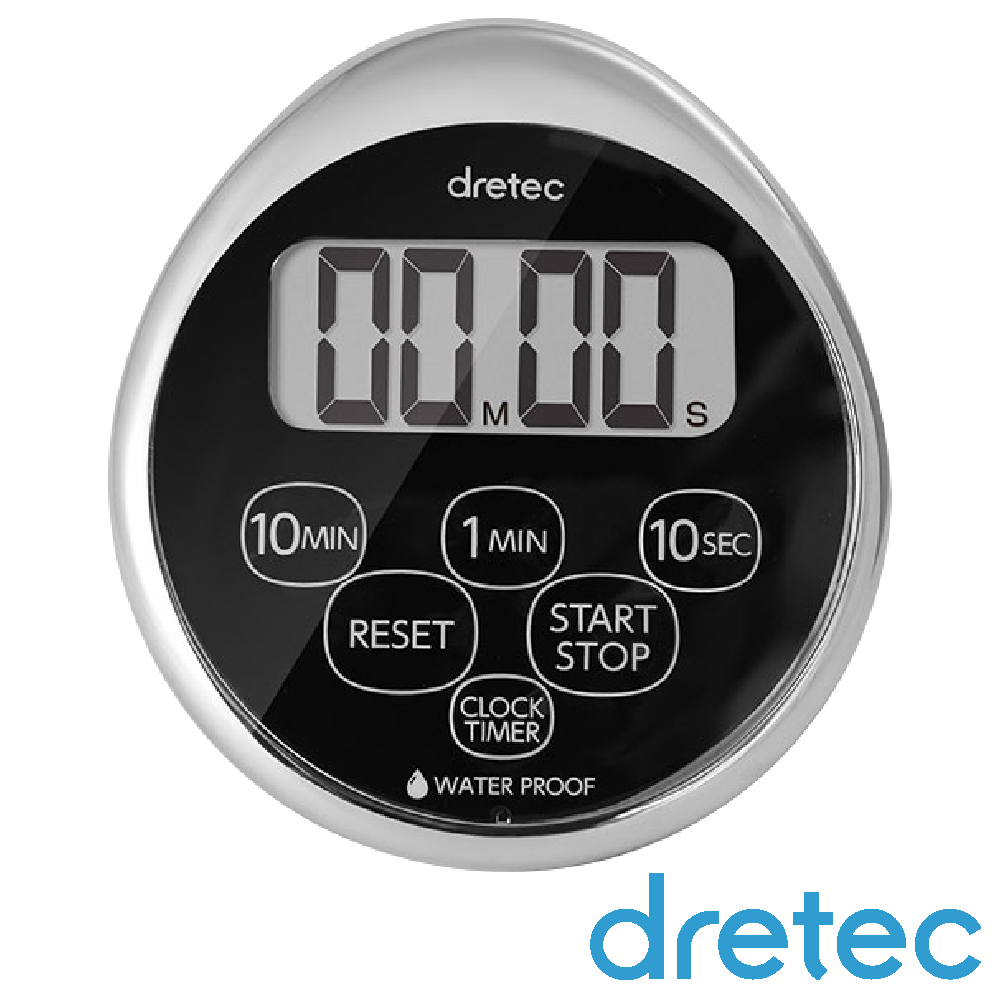 【日本dretec】日本防水滴蛋型時鐘計時器-6按鍵-銀黑色(T-565CRSP) - 全聯線上購-隔日達平台