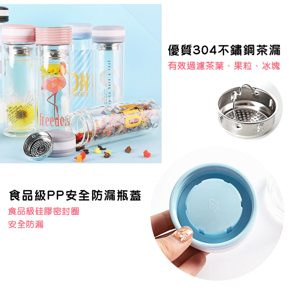 【KARY】現代幾何雙層隔熱泡茶玻璃杯320ml(2入) - 全聯全電商