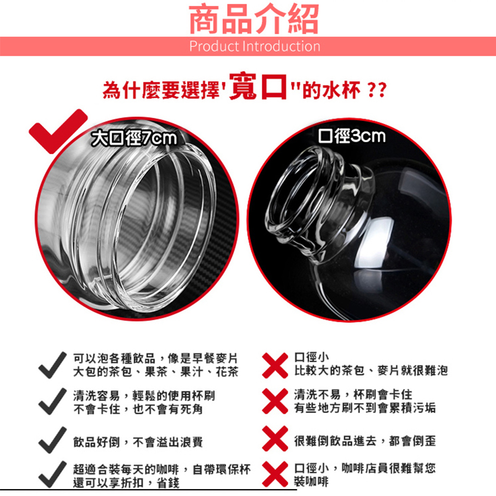 【KARY】刻度高硼硅玻璃泡茶杯800ml(1+1杯套) - 全聯全電商