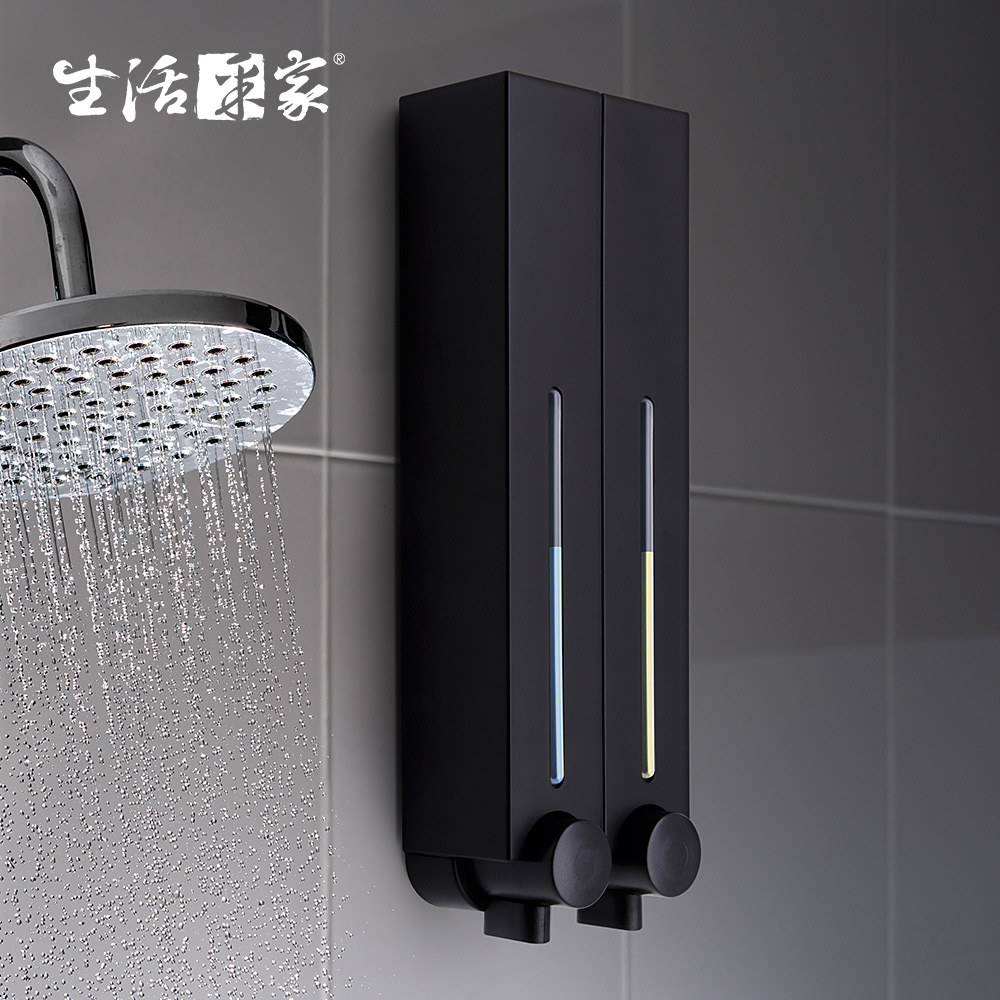 【SHCJ 生活采家】霧黑手壓式給皂機 500ml(雙孔) - 全聯全電商