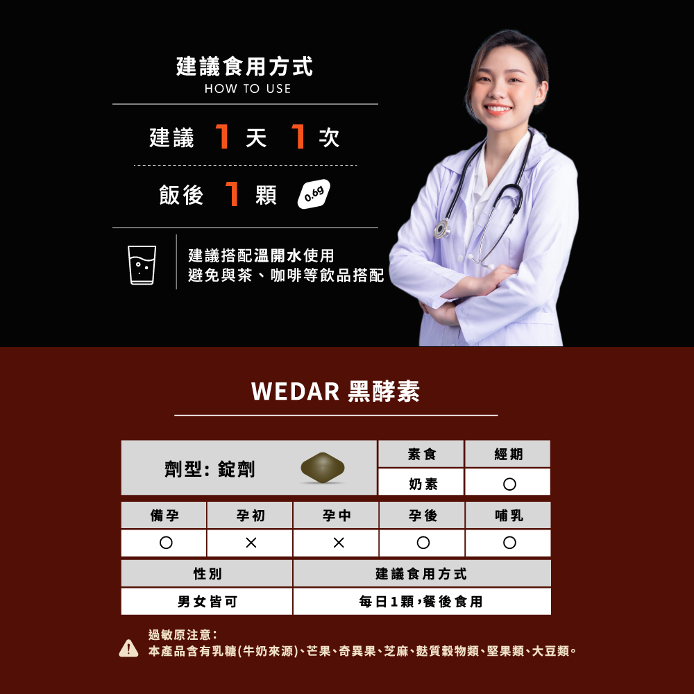 【WEDAR 薇達】極黑酵素PRO(30顆/盒) - 全聯全電商