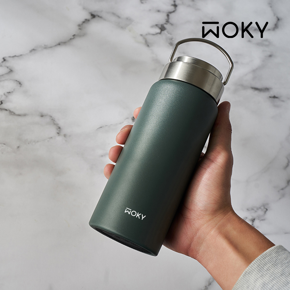 【WOKY 沃廚】提手輕芯鈦瓷易潔層保溫瓶2入組(500ML) - 全聯線上購-隔日達平台