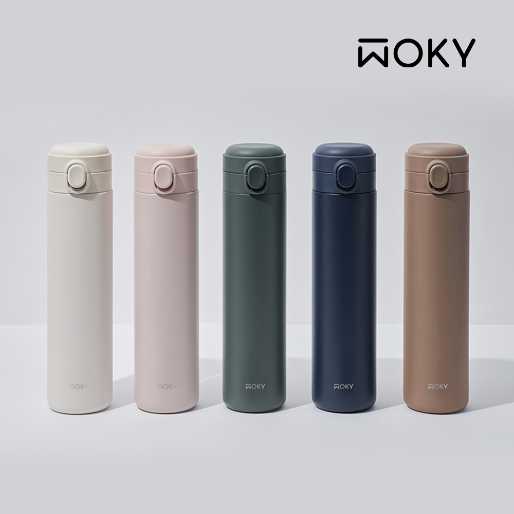 【WOKY 沃廚】輕量彈蓋鈦陶瓷易潔層保溫杯2入組(600ML) - 全聯全電商