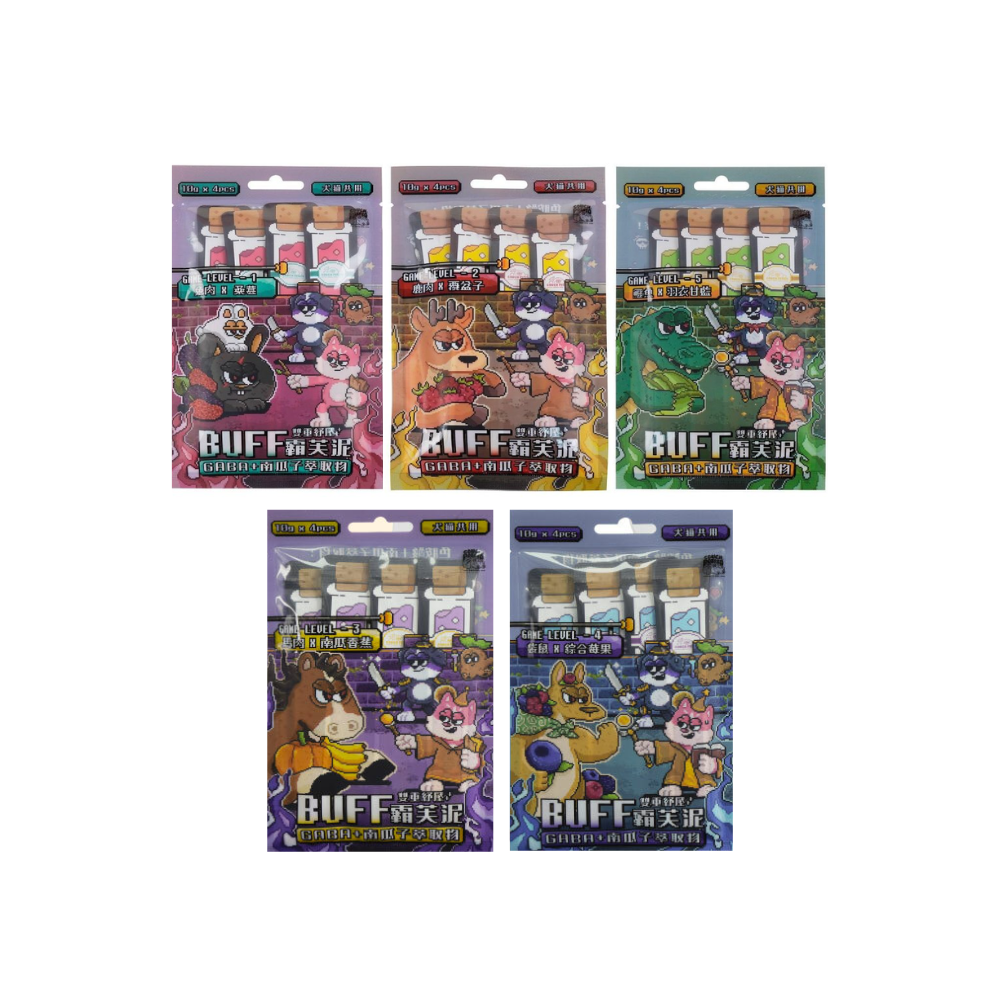 【COUCH POTATO 沙發馬鈴薯】BUFF霸芙泥 10g*4條/包 (雙重紓壓BUFF霸芙泥)(兔/馬/鹿/袋鼠/鱷魚) 犬貓共用 ...