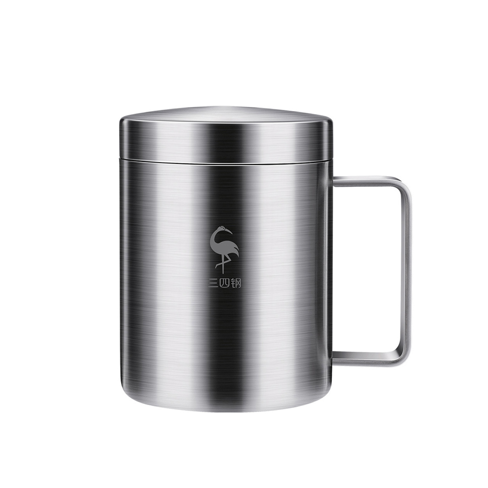 【PUSH!】316不銹鋼杯 320ML雙層中空防燙耐摔杯子 帶蓋水杯飲料杯(320ML 水杯 E196-1) - 全聯全電商