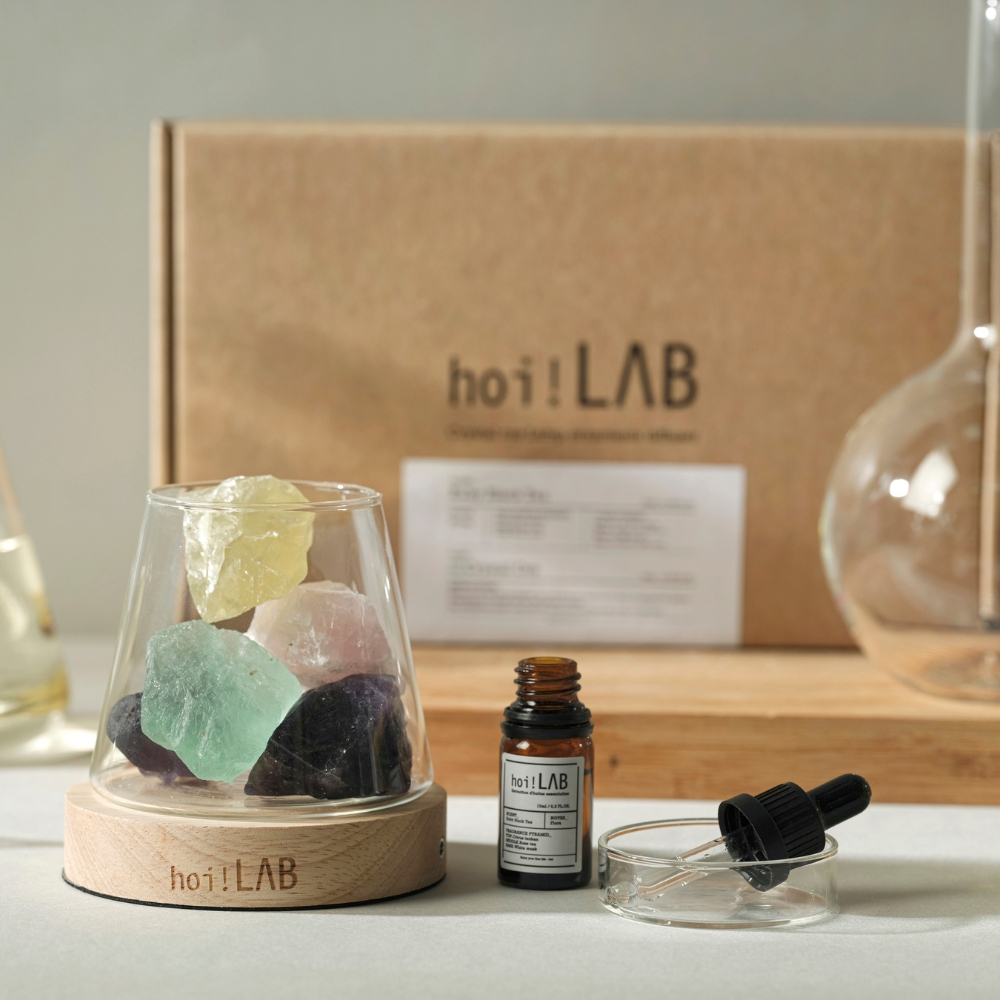 【hoi!LAB】富士水晶擴香燈+台灣茶香氛精油20ML(組合/任選/居家香氛/辦公室小物/交換禮物) - 全聯全電商