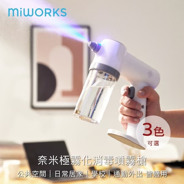 【MiWorks 米沃】奈米極霧化多功能噴霧機 2.0 PRO(鈦空藍) - 全聯全電商