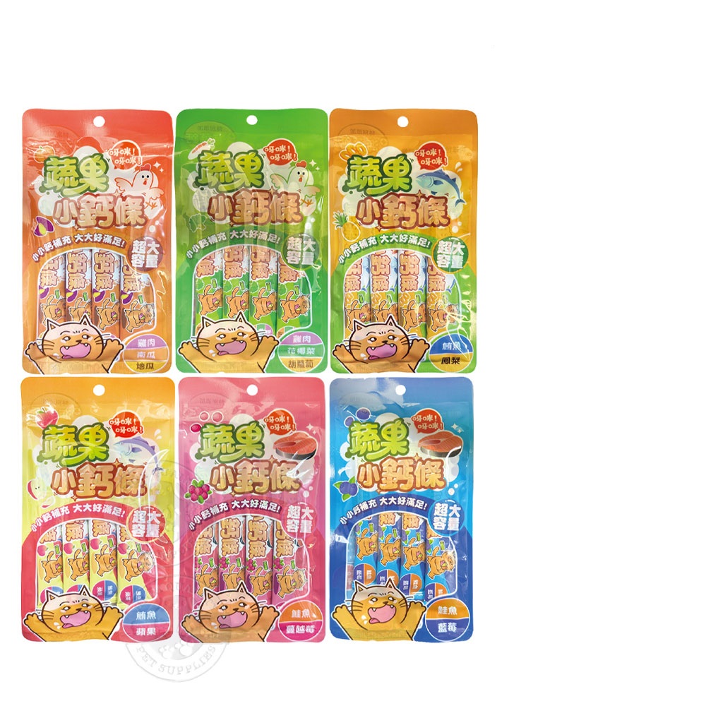 【PAW PAW LAND 肉球世界】蔬果小鈣條17gx1包4入 x12包組(貓肉泥 貓咪肉泥 貓零食) - 全聯全電商